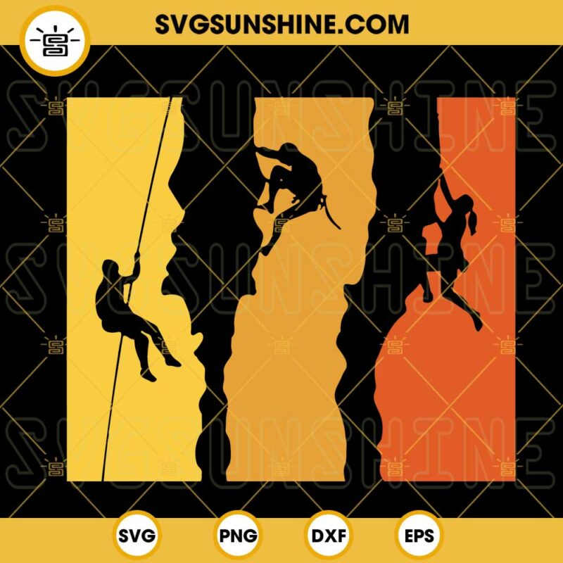 Vintage Rock Climbing SVG, Mountain Climbing SVG, Hiking SVG, Climber ...