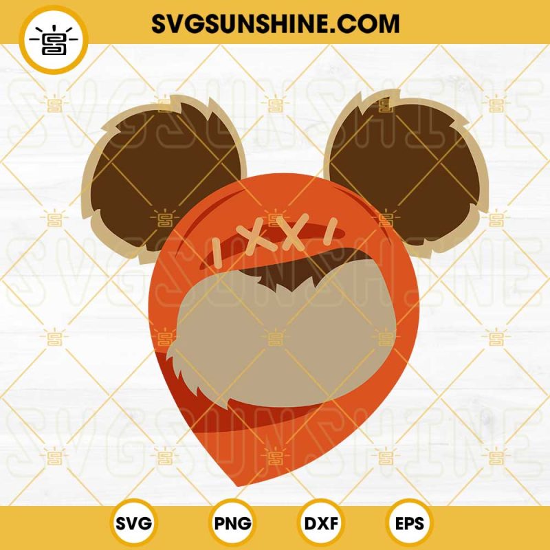 Ewok Mickey Mouse Ears SVG, Disney Star Wars SVG PNG DXF EPS Digital ...