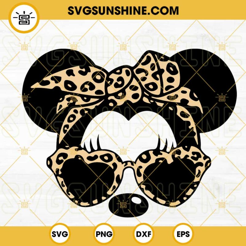 Minnie Head Leopard Sunglasses And Bow SVG, Vacay Mode SVG, Magic ...