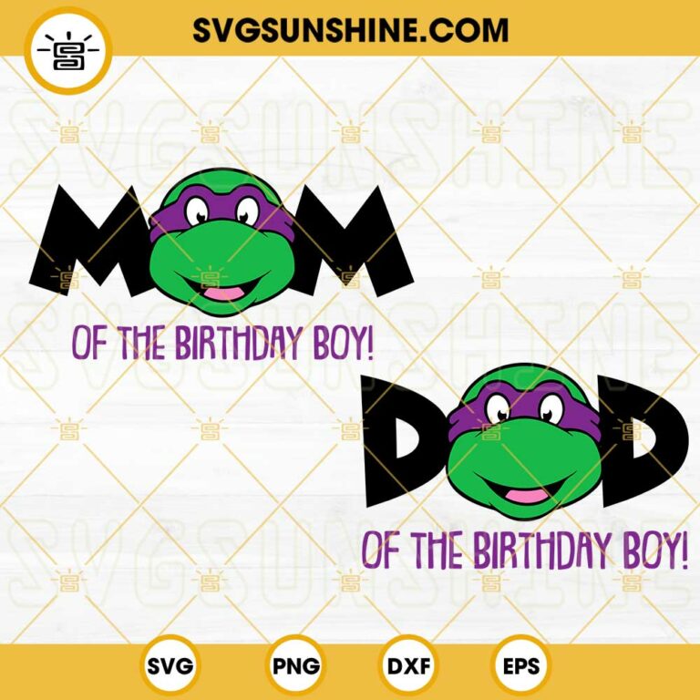 Mom And Dad Of Birthday Boy Donatello Ninja Turtles SVG, Superhero Kid ...