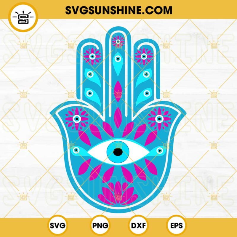 Fatima Hand SVG, Hamsa SVG, Protection Symbol SVG, Evil Eye SVG PNG DXF ...