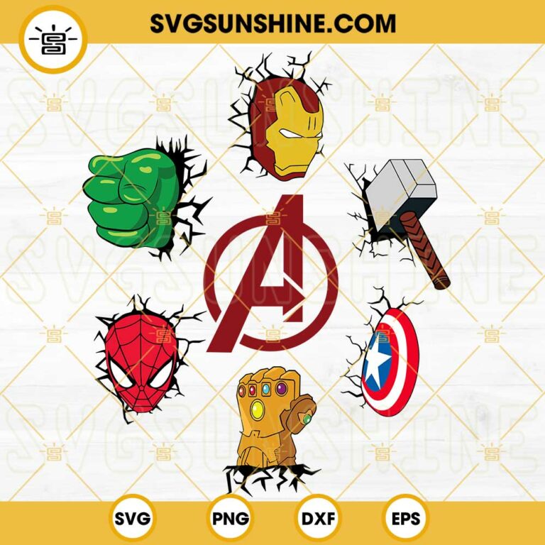 Avengers Heroes Cracked Wall SVG Bundle, Hulk SVG, Thor SVG, Iron Man ...