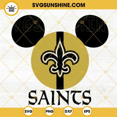 Mickey Head Saints SVG, New Orleans Saints Mouse Ears SVG, Disney NFL ...