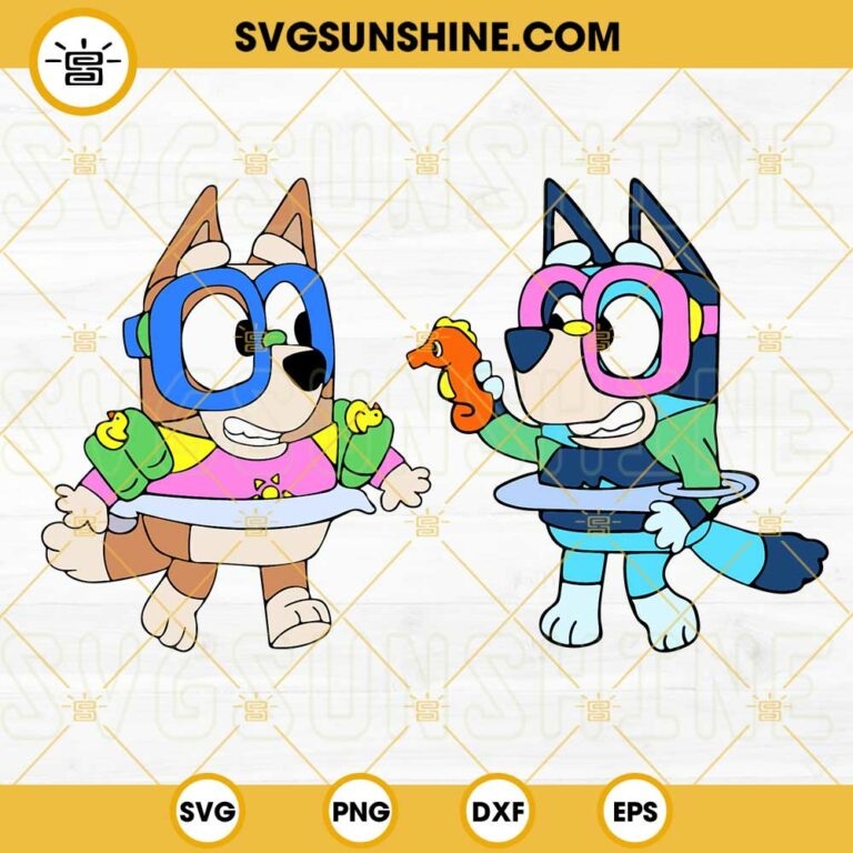 Bluey And Bingo The Pool SVG, Bluey Summer SVG, Pool Party SVG, Bluey ...