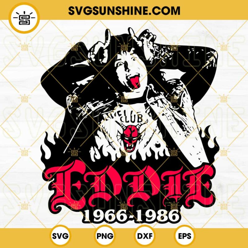 Eddie 1966 1986 SVG, Eddie Munson SVG, Hellfire Club SVG, Stranger ...