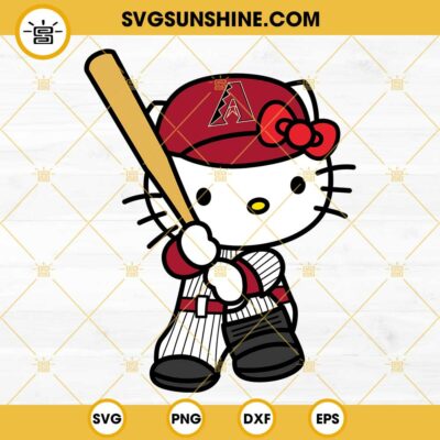 Hello Kitty Arizona Diamondbacks SVG, Kitty Diamondbacks SVG PNG DXF EPS