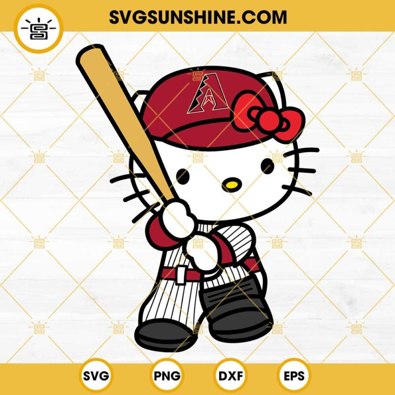 Hello Kitty Arizona Diamondbacks SVG, Kitty Diamondbacks SVG PNG DXF EPS