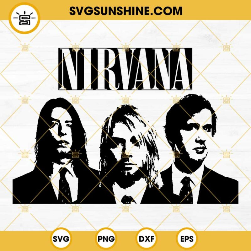 Nirvana SVG, 90s Rock Band SVG, Music Band SVG PNG DXF EPS Instant Download