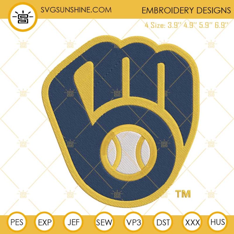 Milwaukee Brewers Embroidery Designs, MLB Baseball Team Logo Machine ...