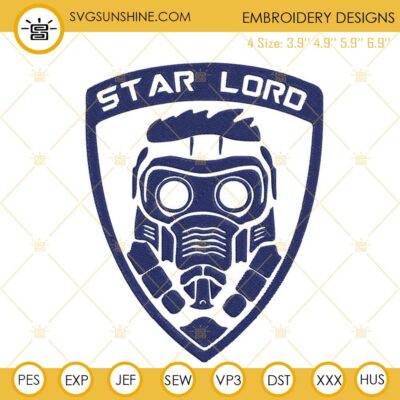 Star Lord Logo Embroidery Design, Guardians Of The Galaxy Embroidery File