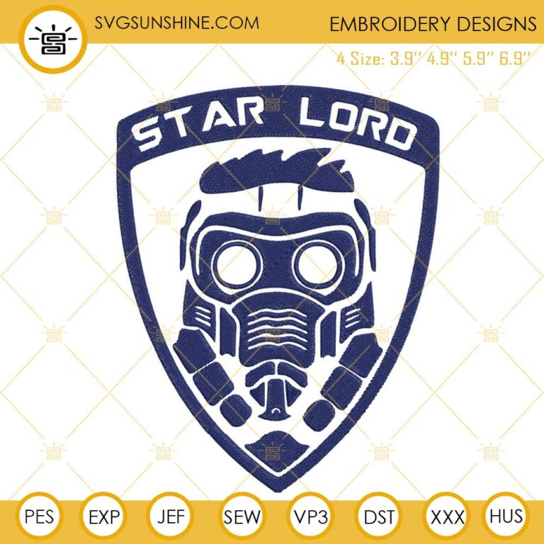 Star Lord Logo Embroidery Design, Guardians Of The Galaxy Embroidery File