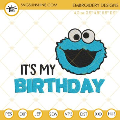 It's My Birthday Cookie Monster Machine Embroidery Designs, Muppet ...