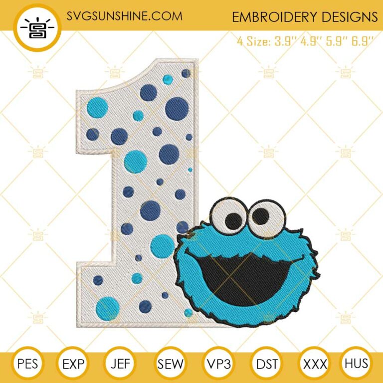 One Cookie Monster Machine Embroidery Designs, Cookie Monster Birthday ...