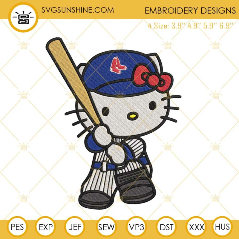 Hello Kitty Boston Red Sox Embroidery Designs, Kitty Cat Red Sox ...