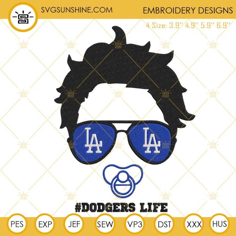 Baby Dodgers Life Embroidery Designs, Los Angeles Dodgers Fan Machine ...