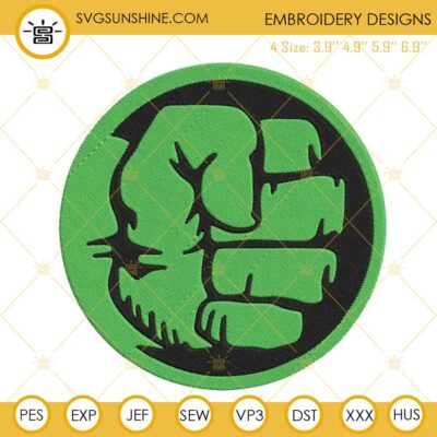 Hulk Logo Embroidery Designs, Avengers Hero Logo Machine Embroidery Files