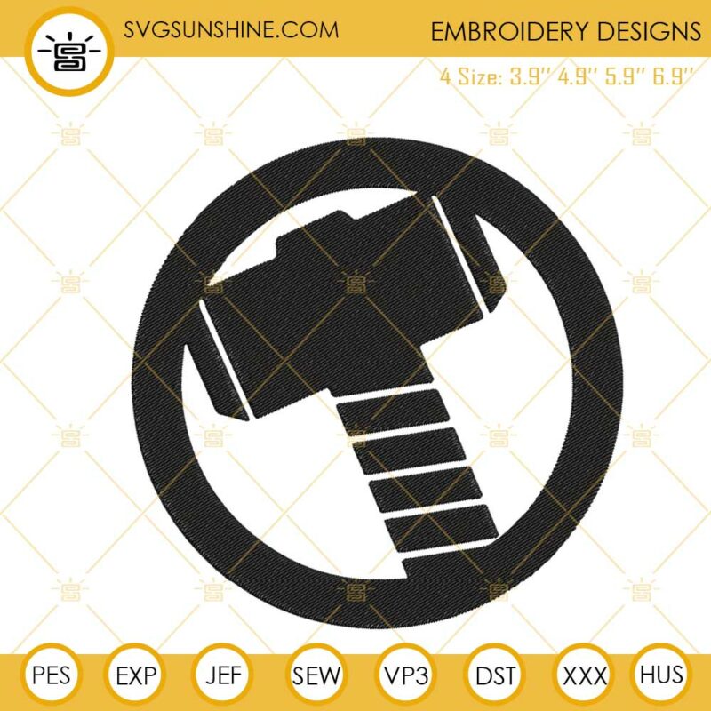 Thor Logo Embroidery Designs, American Superhero Avengers Machine ...