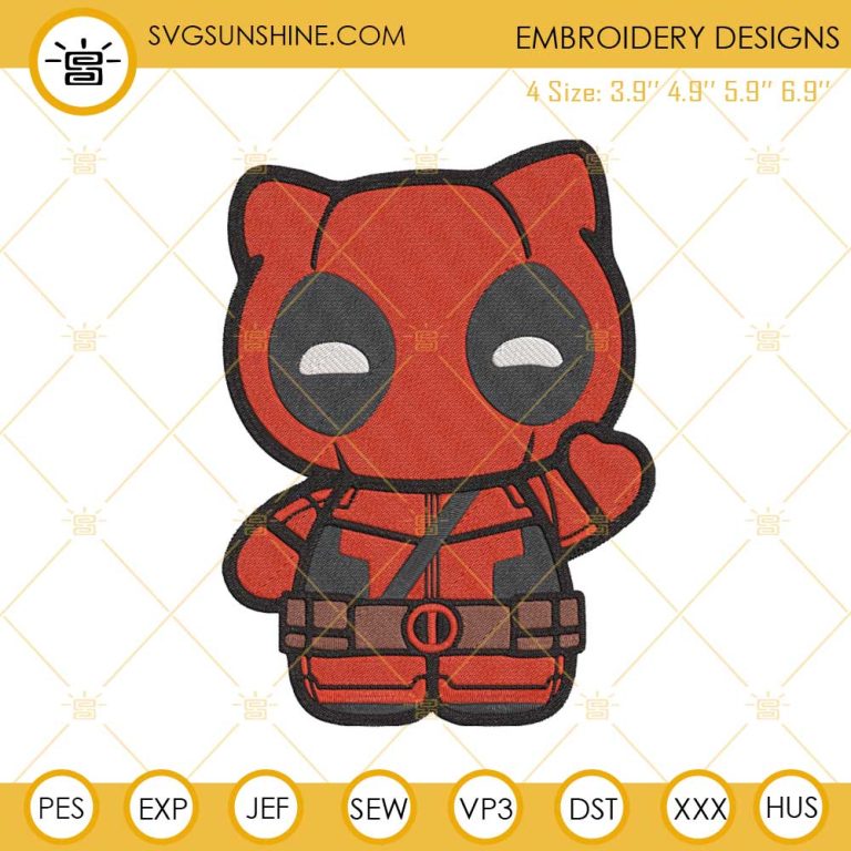 Hello Kitty Deadpool Machine Embroidery Designs, Marvel Super Hero ...
