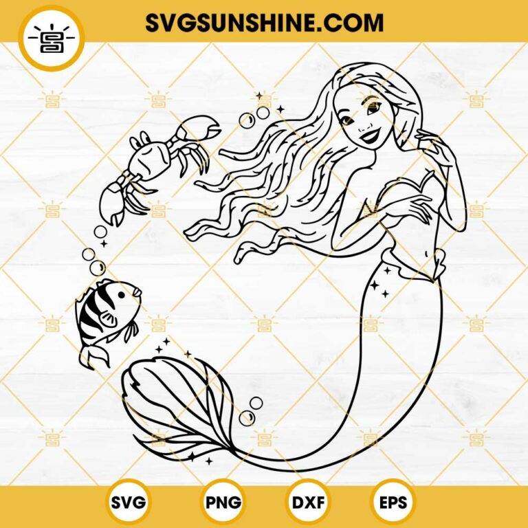 The Little Mermaid African American SVG, Flounder And Sebastian SVG ...