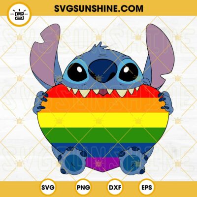 Stitch Pride Heart SVG, LGBT Community SVG, Equality SVG, Funny Disney ...