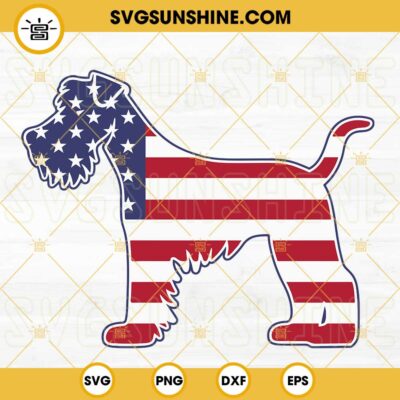 Airedale Terrier Dog American Flag SVG, American Flag Patriotic Dog SVG ...