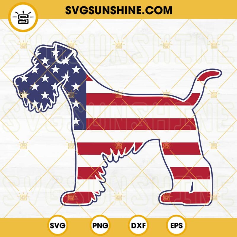 Airedale Terrier Dog American Flag SVG, American Flag Patriotic Dog SVG ...