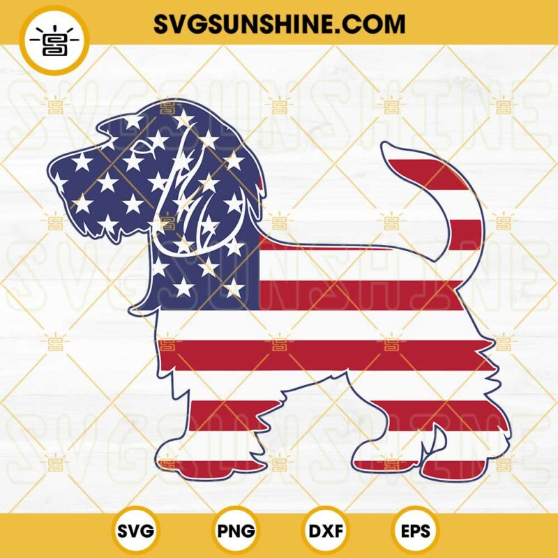 Wirehaired Dachshund Dog American Flag SVG, USA Flag Dog SVG, Fourth Of ...