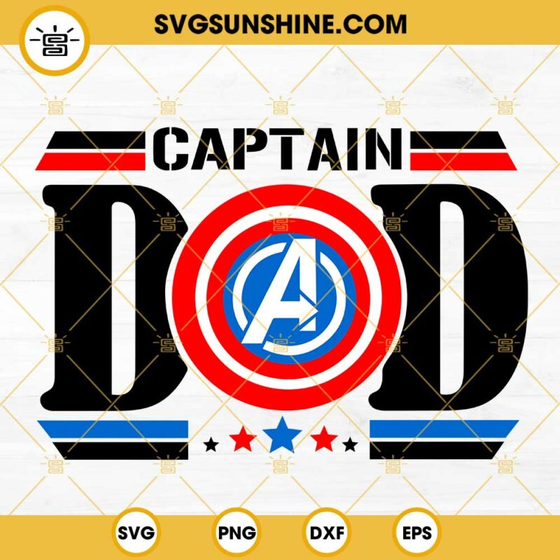 Captain Dad SVG, Captain America Shield SVG, Super Hero Dad SVG, Father ...