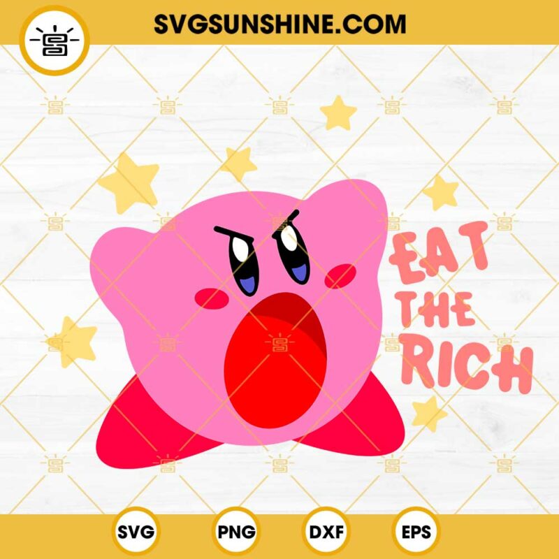 Kirby Eat The Rich SVG, Kirby Star SVG, Cute Video Game SVG PNG DXF EPS ...