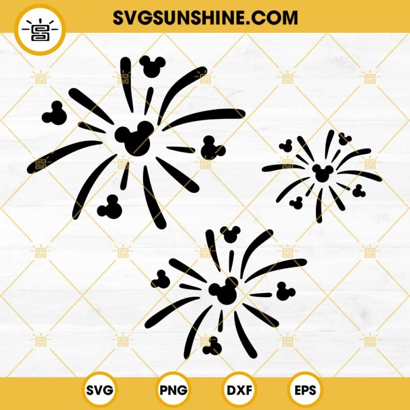Mickey Head Fireworks SVG, Disney Fireworks SVG, Walt Disney World SVG ...