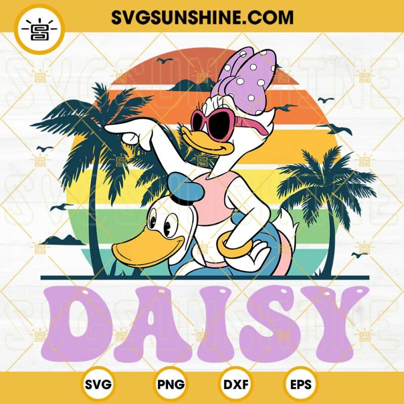 Daisy Retro Sunset Summer SVG, Daisy Duck Beach Vacation SVG, Disney ...
