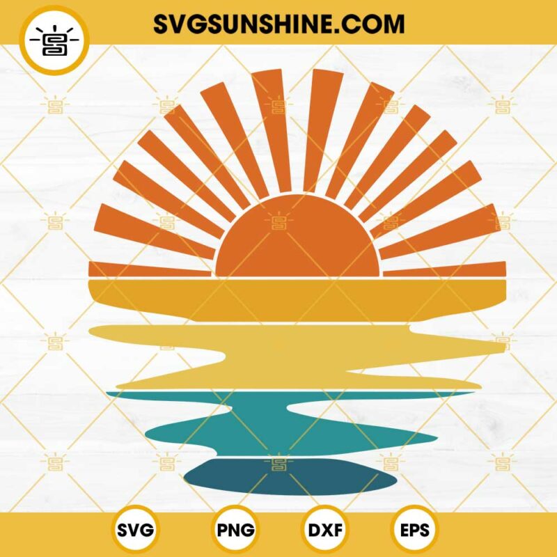Beach Sunset SVG, Summer Time SVG, Vacation SVG PNG DXF EPS Cricut Files
