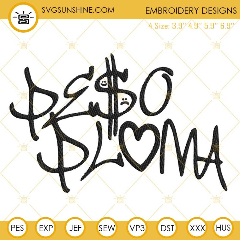 Peso Pluma Signature Embroidery Design, Peso Pluma Logo Embroidery File