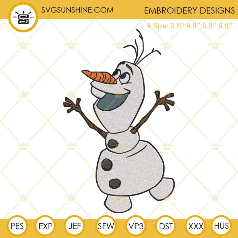 Olaf Snowman Embroidery Designs, Disney Frozen Character Embroidery PES ...