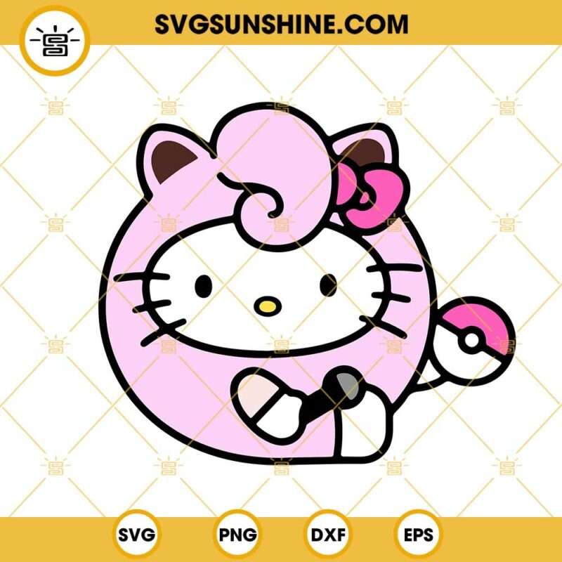 Hello Kitty Jigglypuff SVG, Pokemon SVG PNG DXF EPS