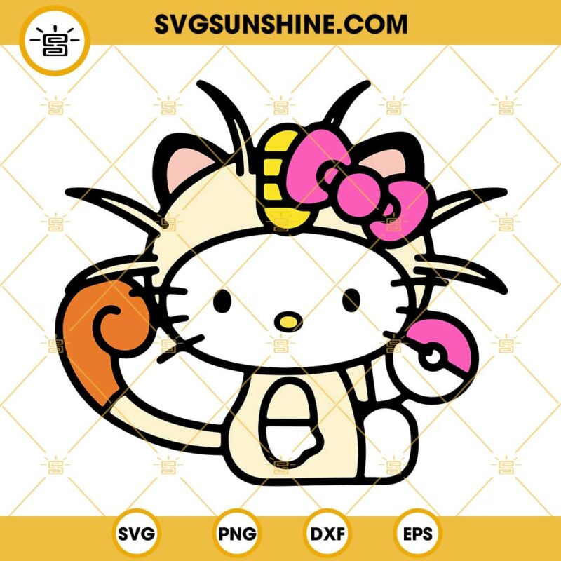 Hello Kitty Meowth SVG, Pokemon SVG PNG DXF EPS