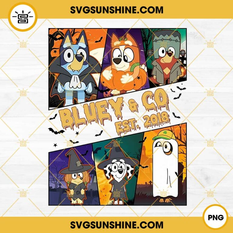 Bluey And Co Est 2018 Halloween PNG, Bluey Horror Halloween PNG Instant ...