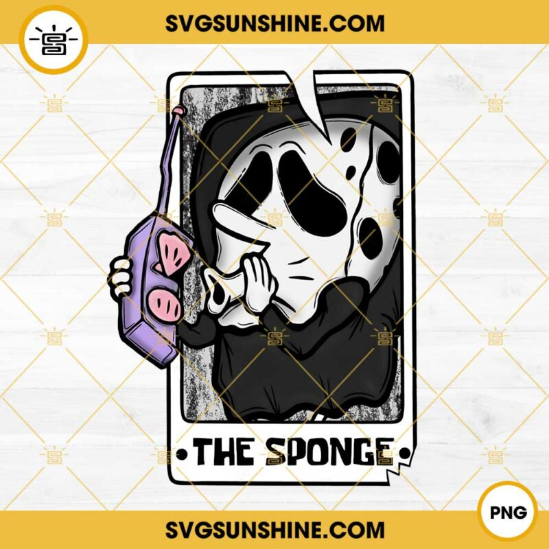 The Sponge Ghostface Horror Tarot Card PNG, Funny Scream Halloween PNG ...