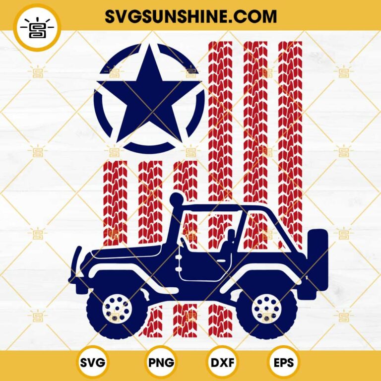 Jeep American Flag SVG, Patriotic 4 Wheeler Truck Off Road SVG, 4th Of ...