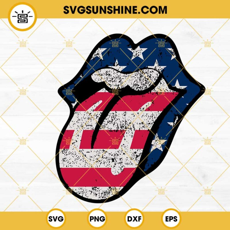 US Flag Tongue Lips SVG, Fourth Of July Lips SVG, Funny American Girl SVG