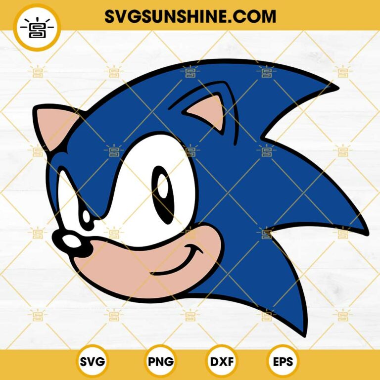 Sonic Head SVG, Sonic The Hedgehog SVG PNG DXF EPS Digital Download