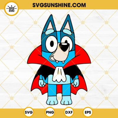 Bluey Vampire SVG, Bluey Halloween SVG PNG DXF EPS Cut Files