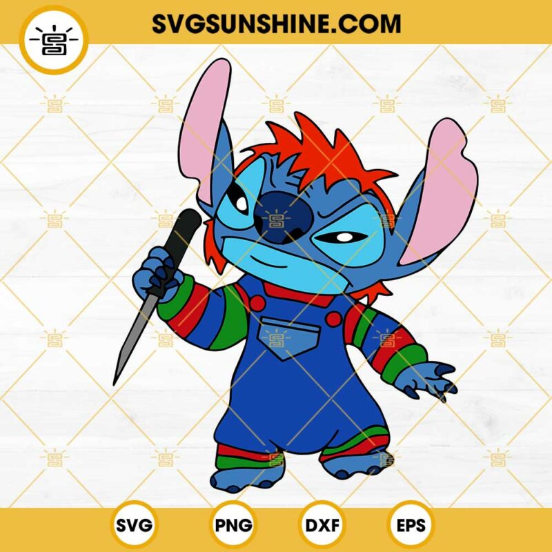 Stitch Chucky SVG, Stitch Horror Movie SVG, Killer Doll SVG, Stitch Halloween SVG PNG DXF EPS Cricut