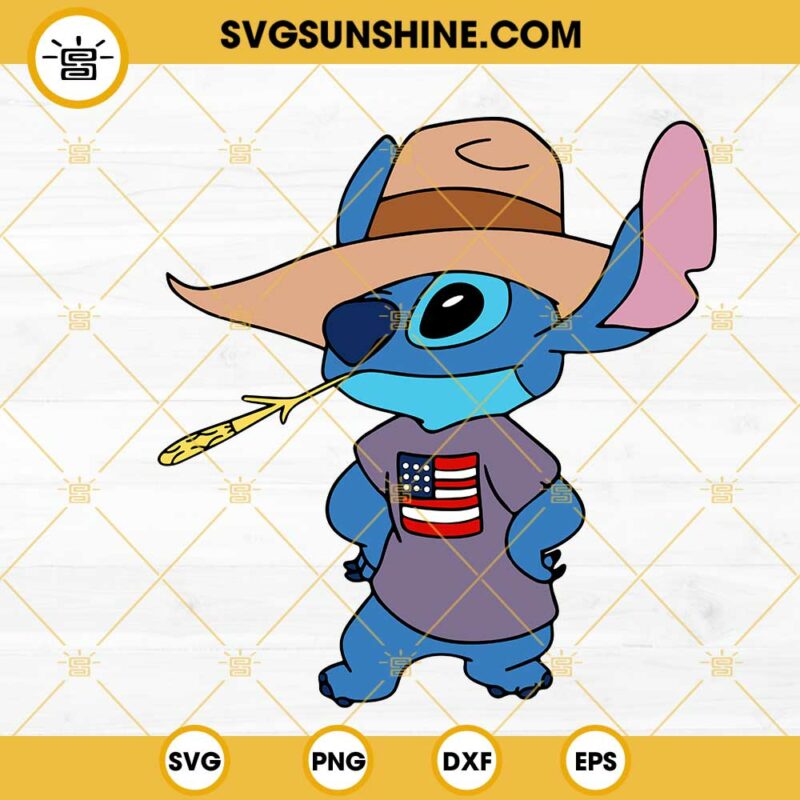 Stitch Cowboy SVG, Lilo And Stitch Western Country SVG PNG DXF EPS ...