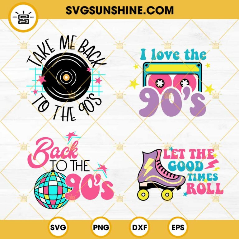 Retro 90s SVG Bundle, Back To The 90s SVG, Disco Ball SVG, 90s Cassette ...