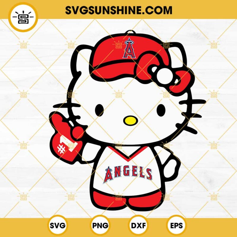 Hello Kitty Los Angeles Angels SVG, Kawaii Kitty Cat Angels Baseball ...