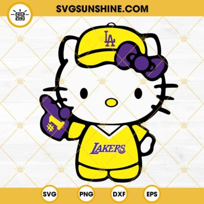 Hello Kitty Los Angeles Lakers Basketball SVG, Kitty Cat Lakers SVG PNG ...