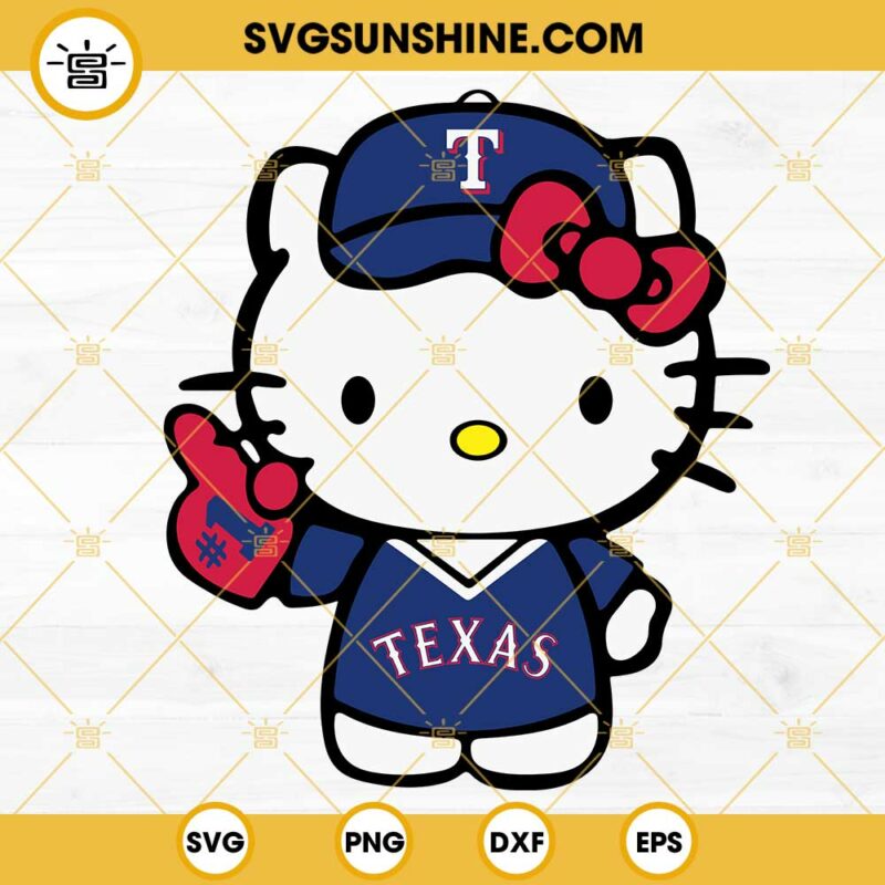 Hello Kitty Texas Rangers SVG, Kitty Cat Rangers Baseball Team SVG PNG ...