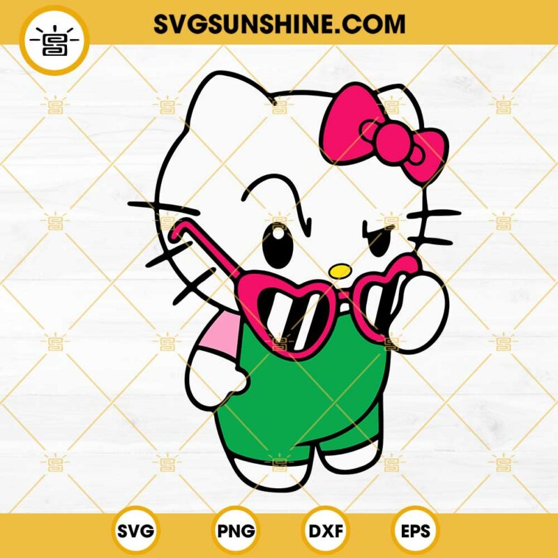 Hello Kitty With Sunglasses SVG, Sassy Hello Kitty Cat SVG PNG DXF EPS