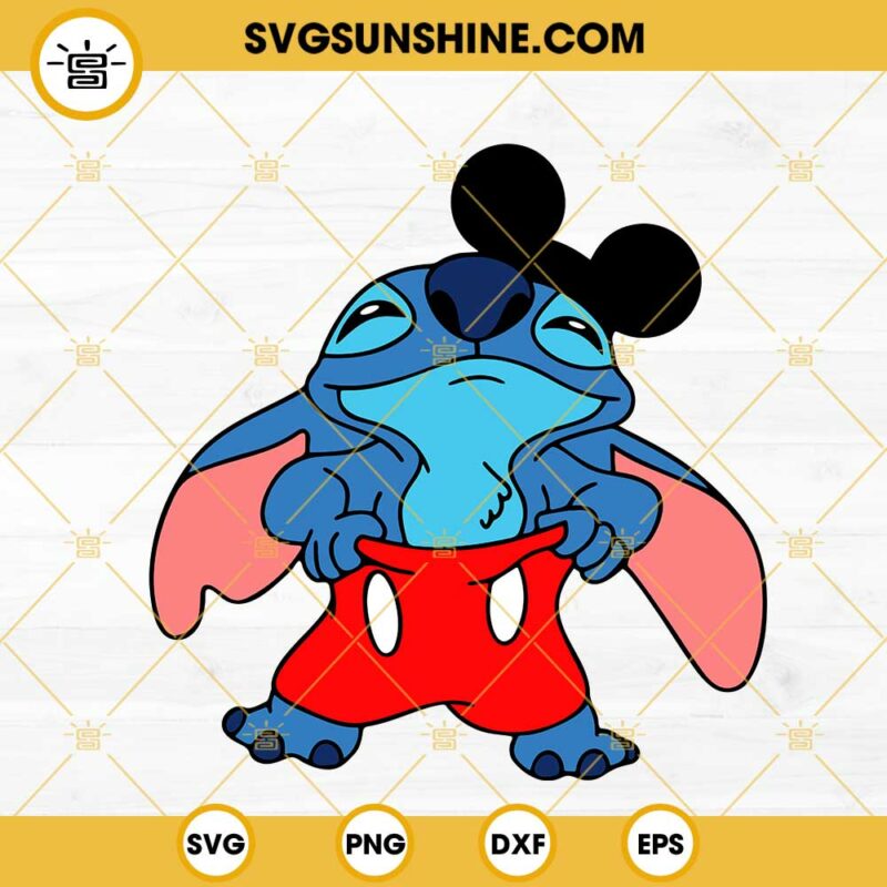 Stitch Mickey Mouse SVG, Lilo And Stitch SVG, Funny Disney Cartoon ...